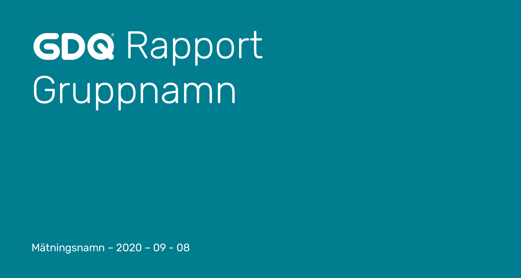 GDQ – mätning och rapport - GDQ